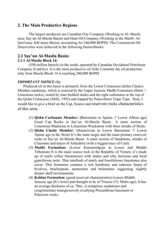The Republic of Yemen Petroleum Overview | DOC
