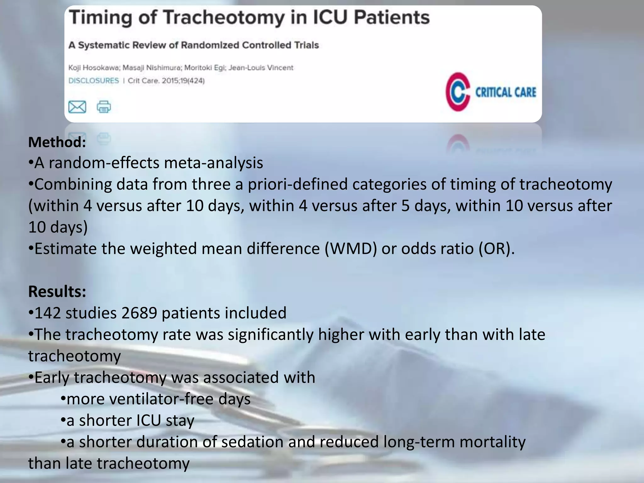 Tracheostomy - An Overview and Recent Concepts | PPTX