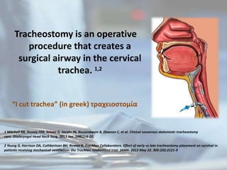 Tracheostomy - An Overview and Recent Concepts | PPTX