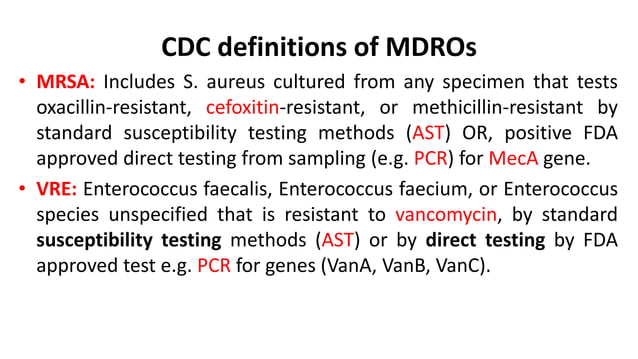 Multidrug Resistant Oraganisms (MDRO) infection control | PPTX
