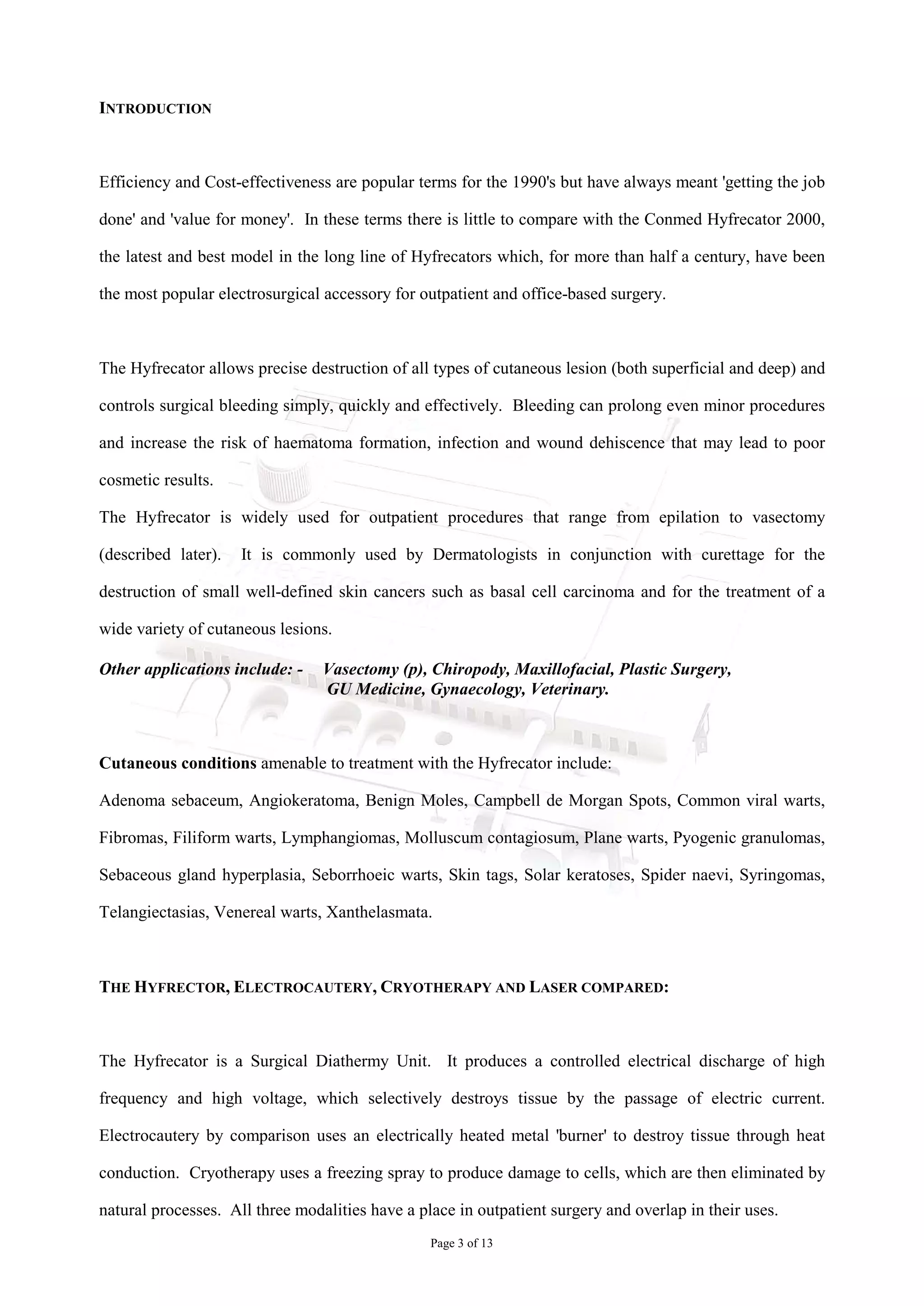 Dr motley Guide to the Hyfrecator | PDF
