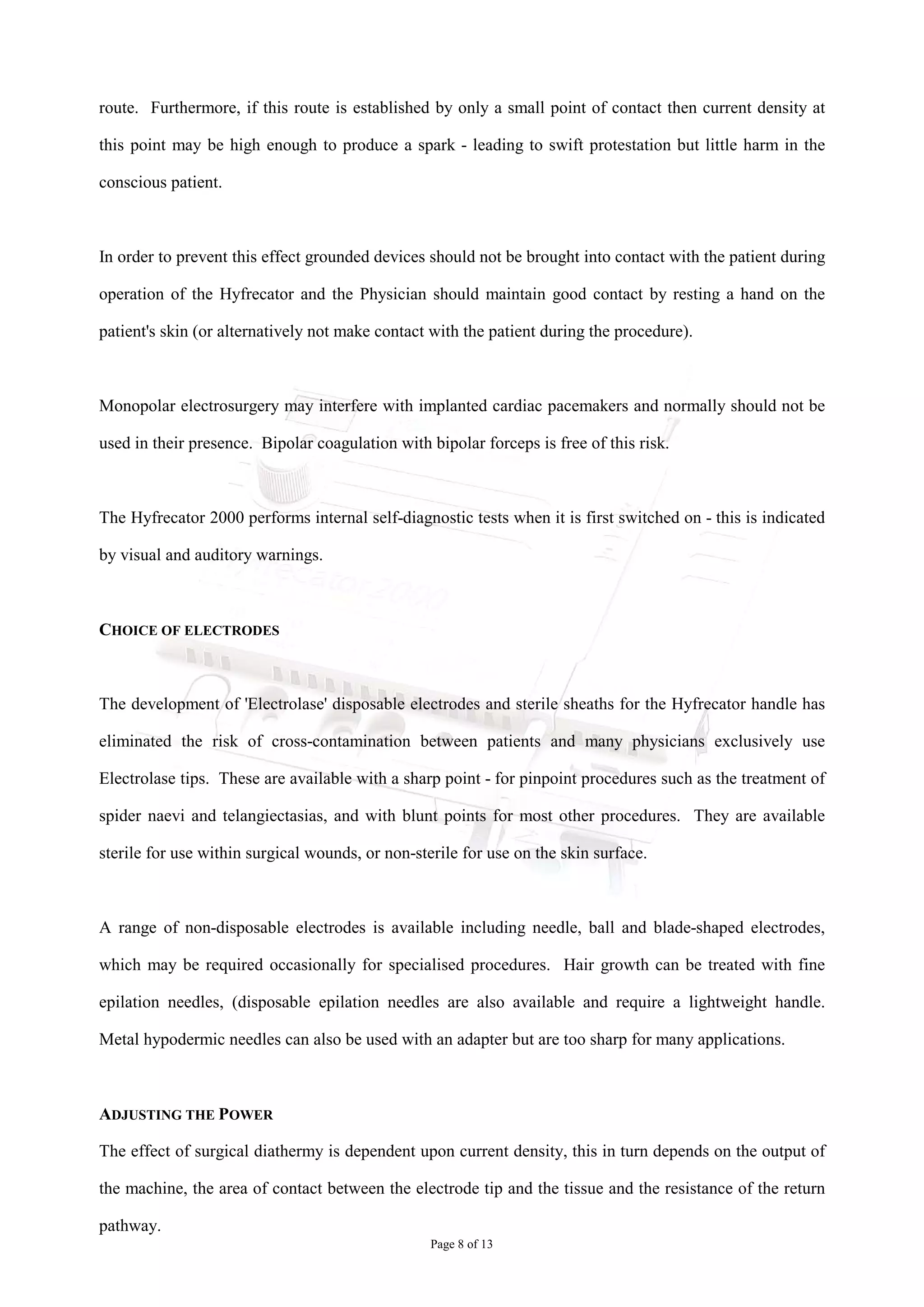 Dr motley Guide to the Hyfrecator | PDF