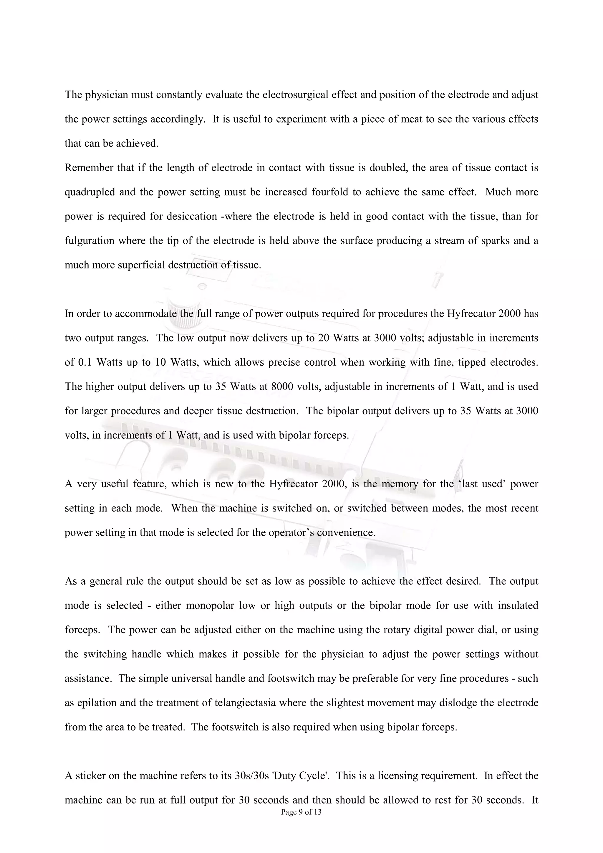 Dr motley Guide to the Hyfrecator | PDF