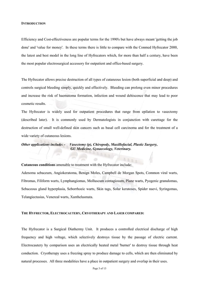 Dr motley Guide to the Hyfrecator | PDF | First Aid | Injuries