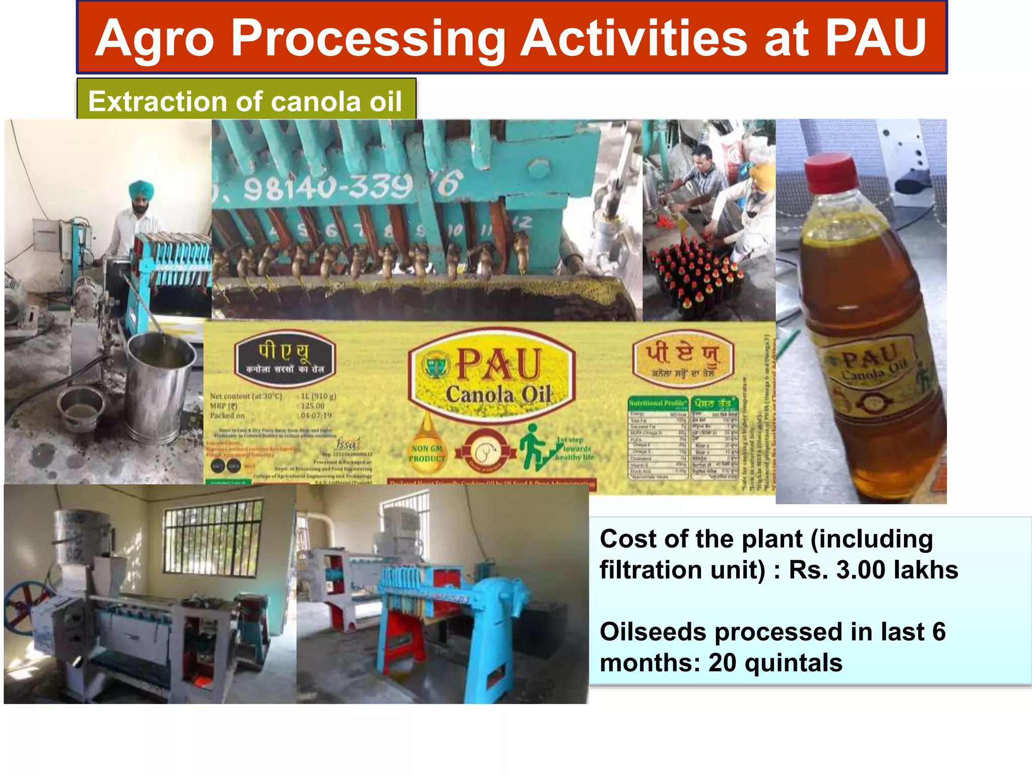 Agro-Processing Complexes, Punjab Agricultural University | PPTX