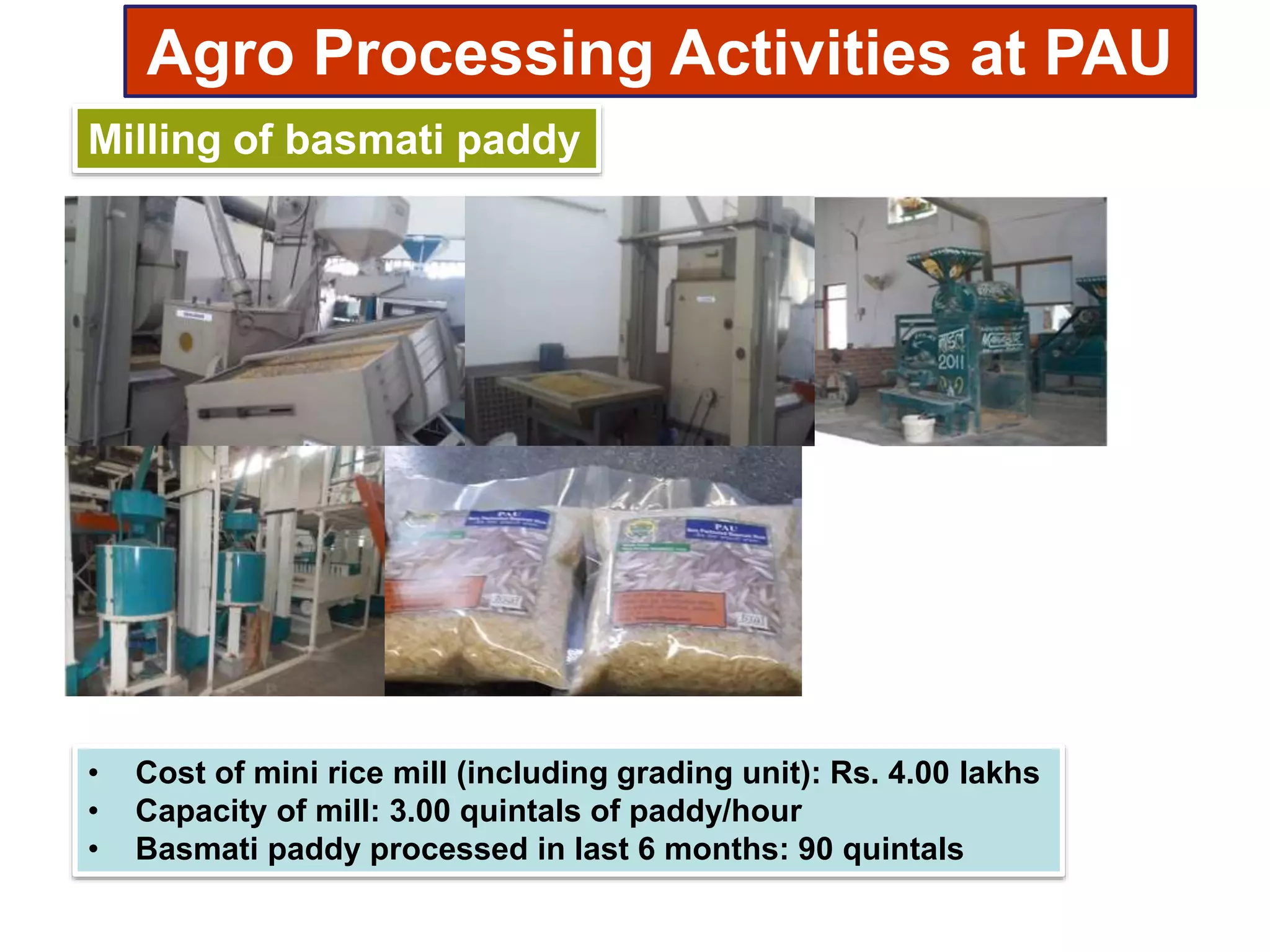 Agro-Processing Complexes, Punjab Agricultural University | PPTX