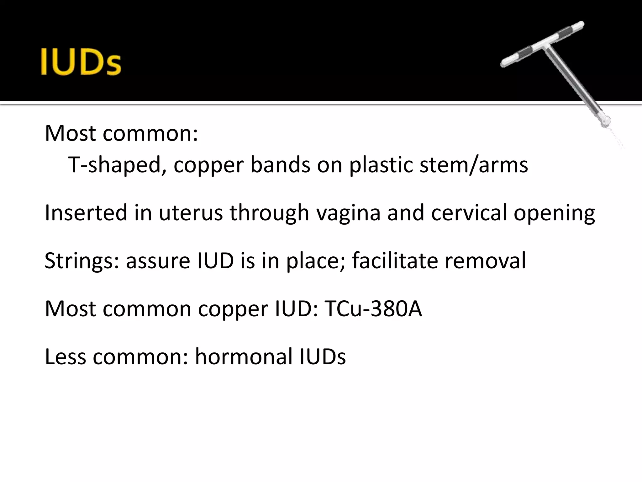 Drm science lecture 2 CONTRACEPTIVES AND IUDs | PPTX