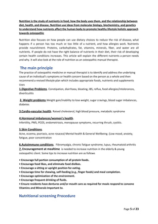 Osteopathic and Nutritional Balance | PDF