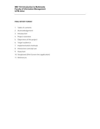 Final Report Format | PDF | Desktop Publishing | Computer Software and Applications