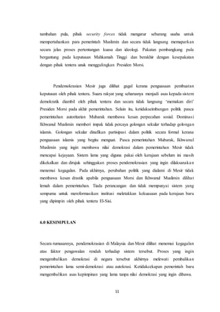 Kegagalan Pakatan Harapan dan Ikhwanul Muslimin di Mesir | DOCX