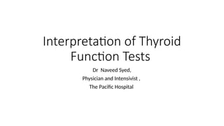 Interpretation of thyroid function test analysis of T3T4TSH | PPTX