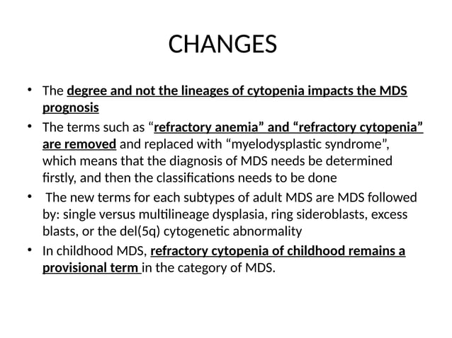 The 2016 revision to the WHO classification of myelodysplastic ...