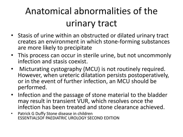 risk factors of urolithiasis in children | PPT