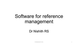 Software for reference management | PDF