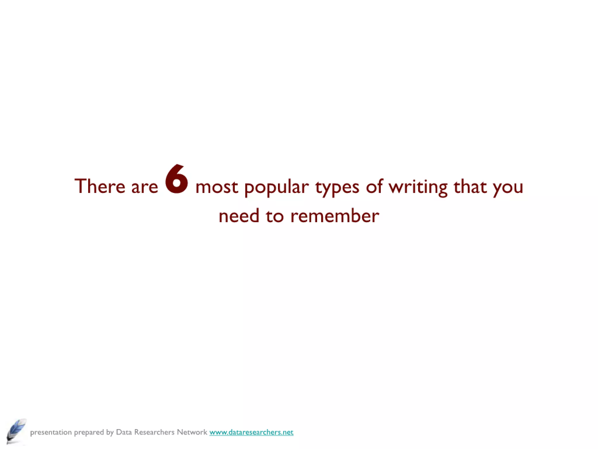Writing Guide: 6 Most Popular Types of Writing | PDF
