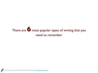 Writing Guide: 6 Most Popular Types of Writing | PDF