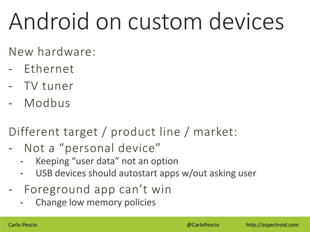 Evolving the Android Core with Aspects | PPT