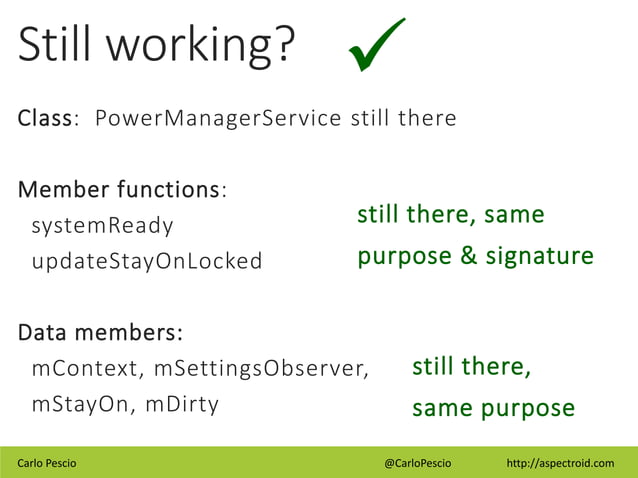 Evolving the Android Core with Aspects | PPT
