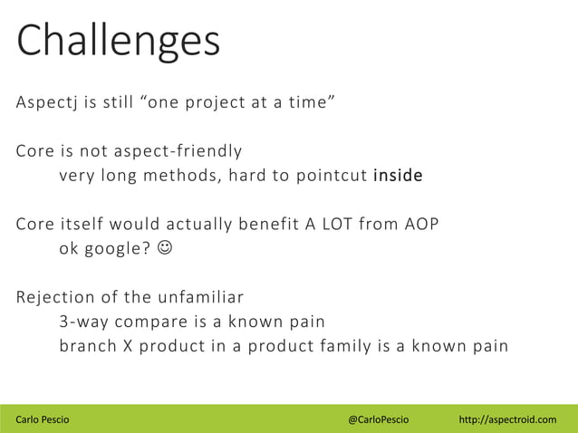 Evolving the Android Core with Aspects | PPT