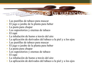 Drogas, alcohol y tabaco | PPTX