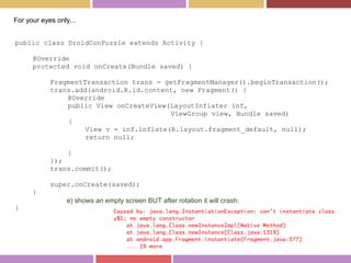 Android Code Puzzles (DroidCon Amsterdam 2012) | PPT