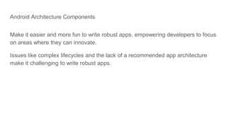 Android Architecture Components - Guy Bar on, Vonage | PPTX | Databases | Computer Software and ...