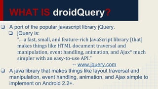 droidQuery: The Android port of jQuery | PDF | Web Development | Internet