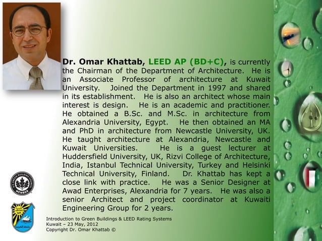 Dr omar khattab kuwait green building forum | PPT