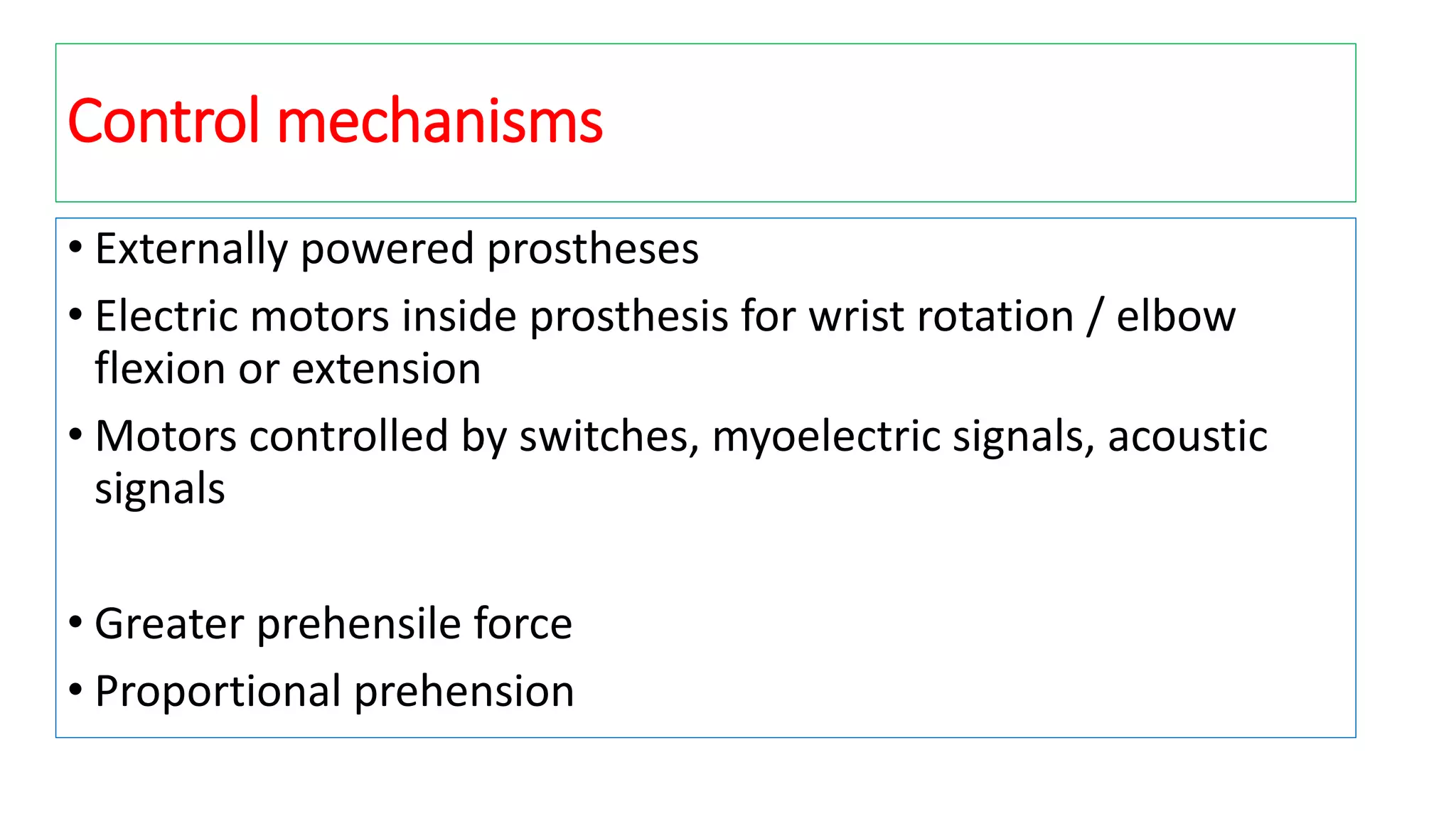Upper Limb Prosthetics - Dr Om Prakash | PPTX