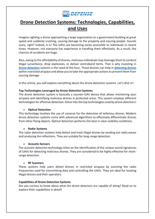 Drone Detection Systems- Technologies, Capabilities, and Uses.pdf