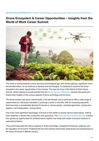 Drone Ecosystem & Career Opportunities – Insights from the World of ...