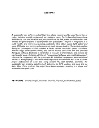 Drone (Quadcopter) full project report by Er. ASHWANI DIXIT | PDF