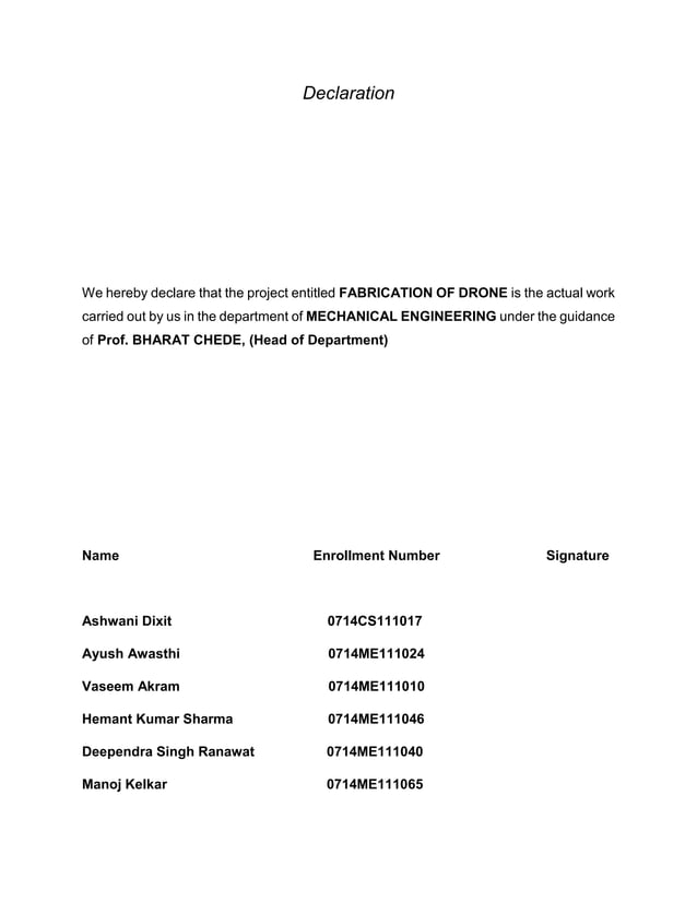 Drone (Quadcopter) full project report by Er. ASHWANI DIXIT | PDF ...