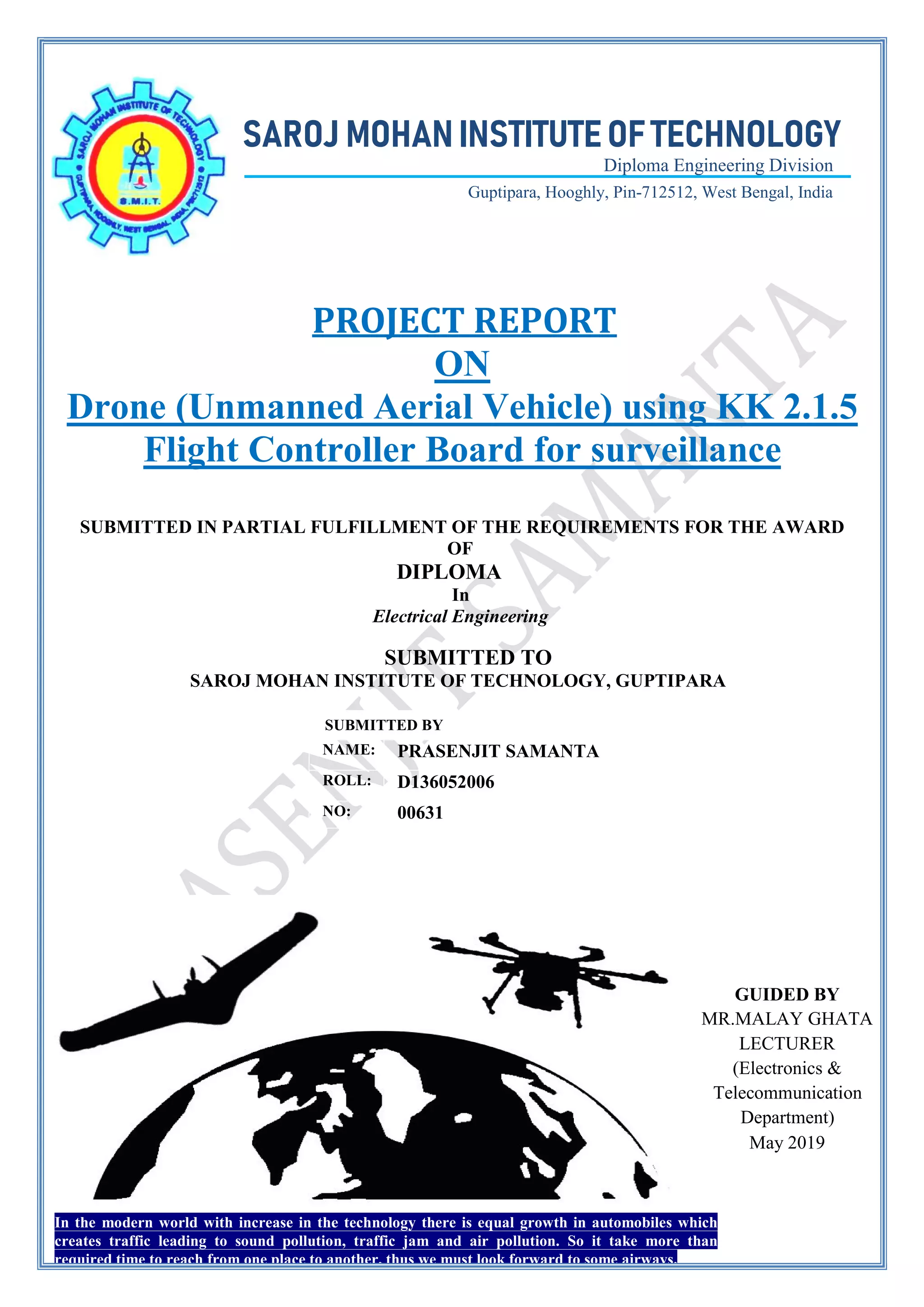 Drone project report | PDF
