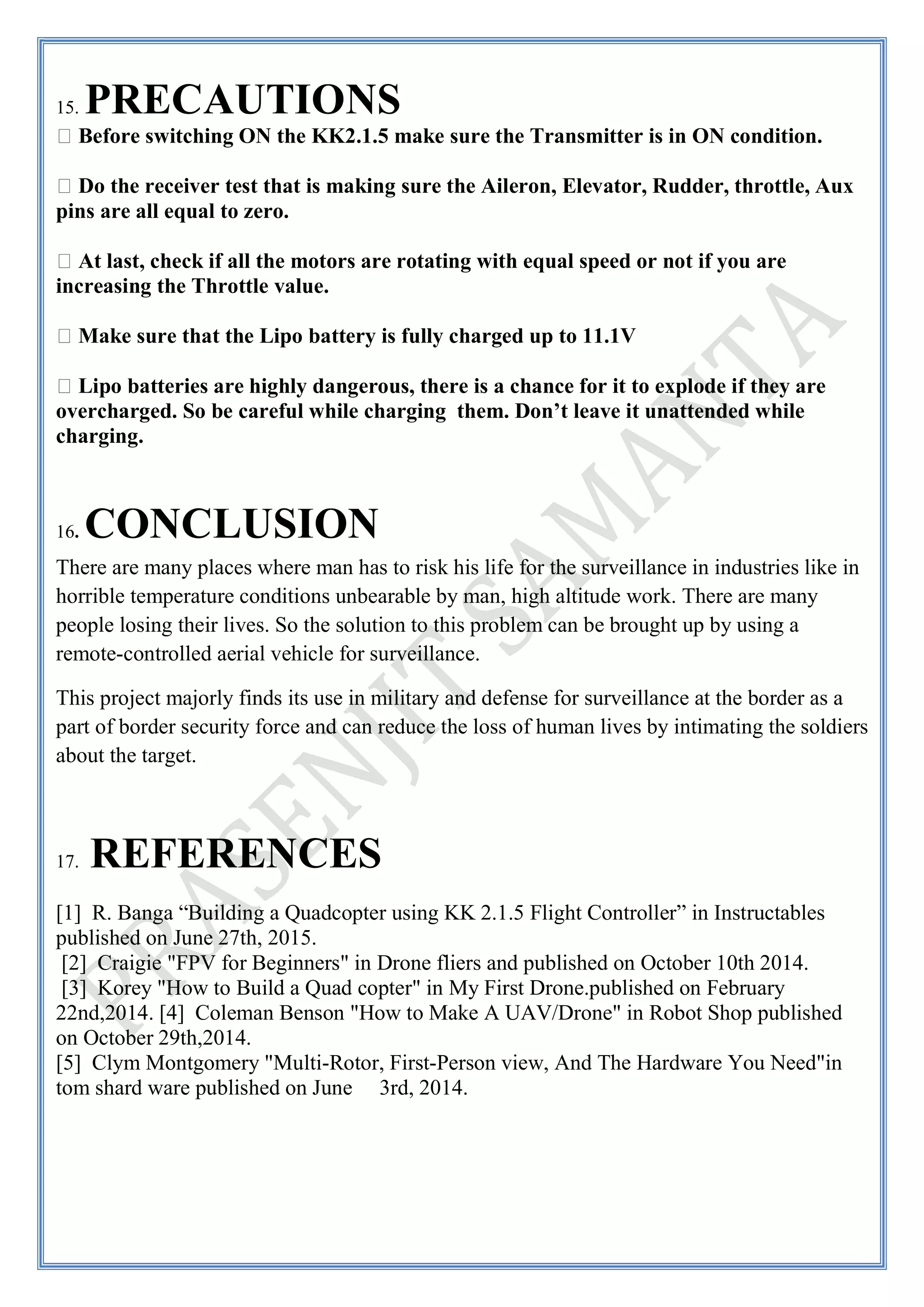 Drone project report | PDF