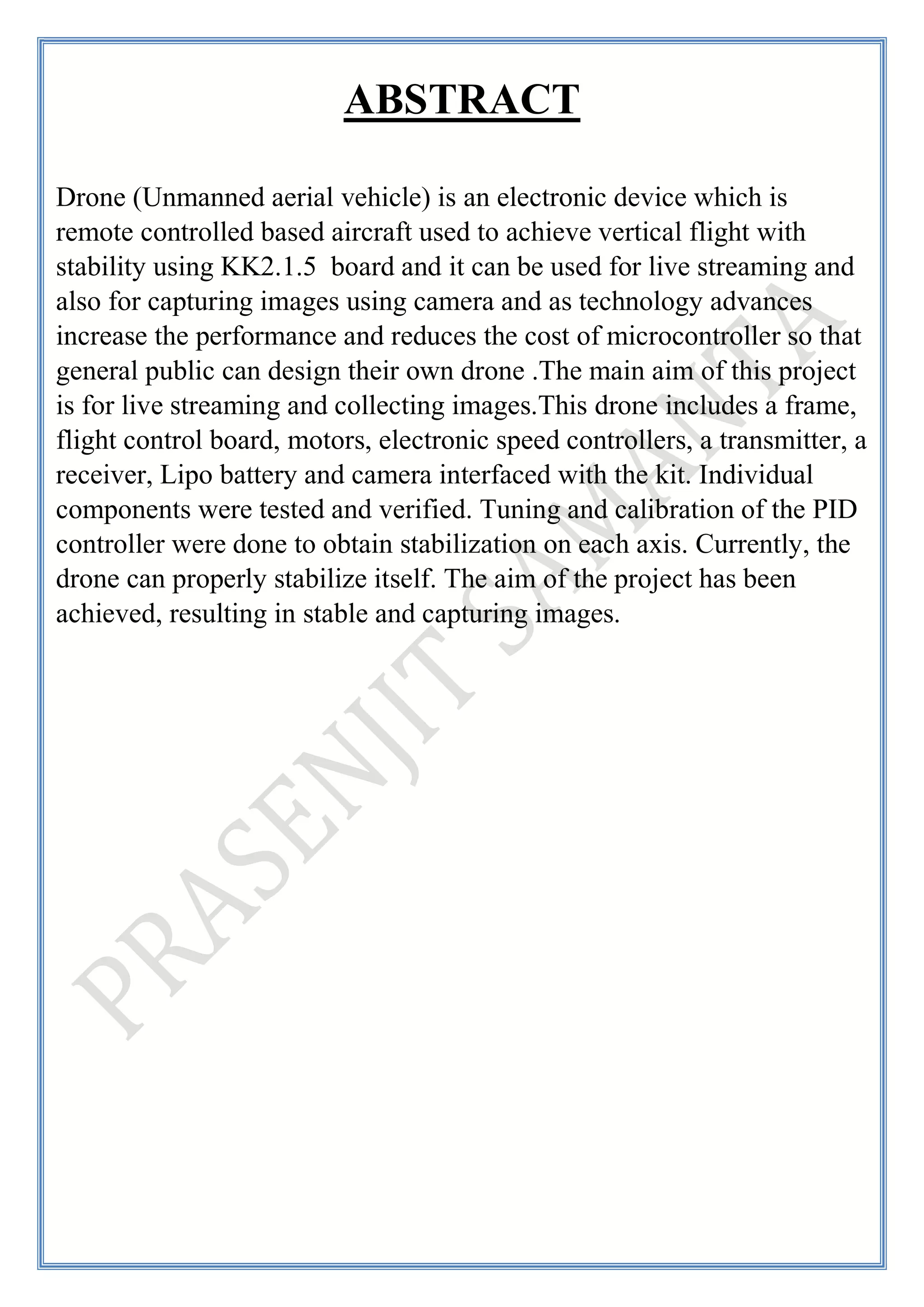 Drone project report | PDF