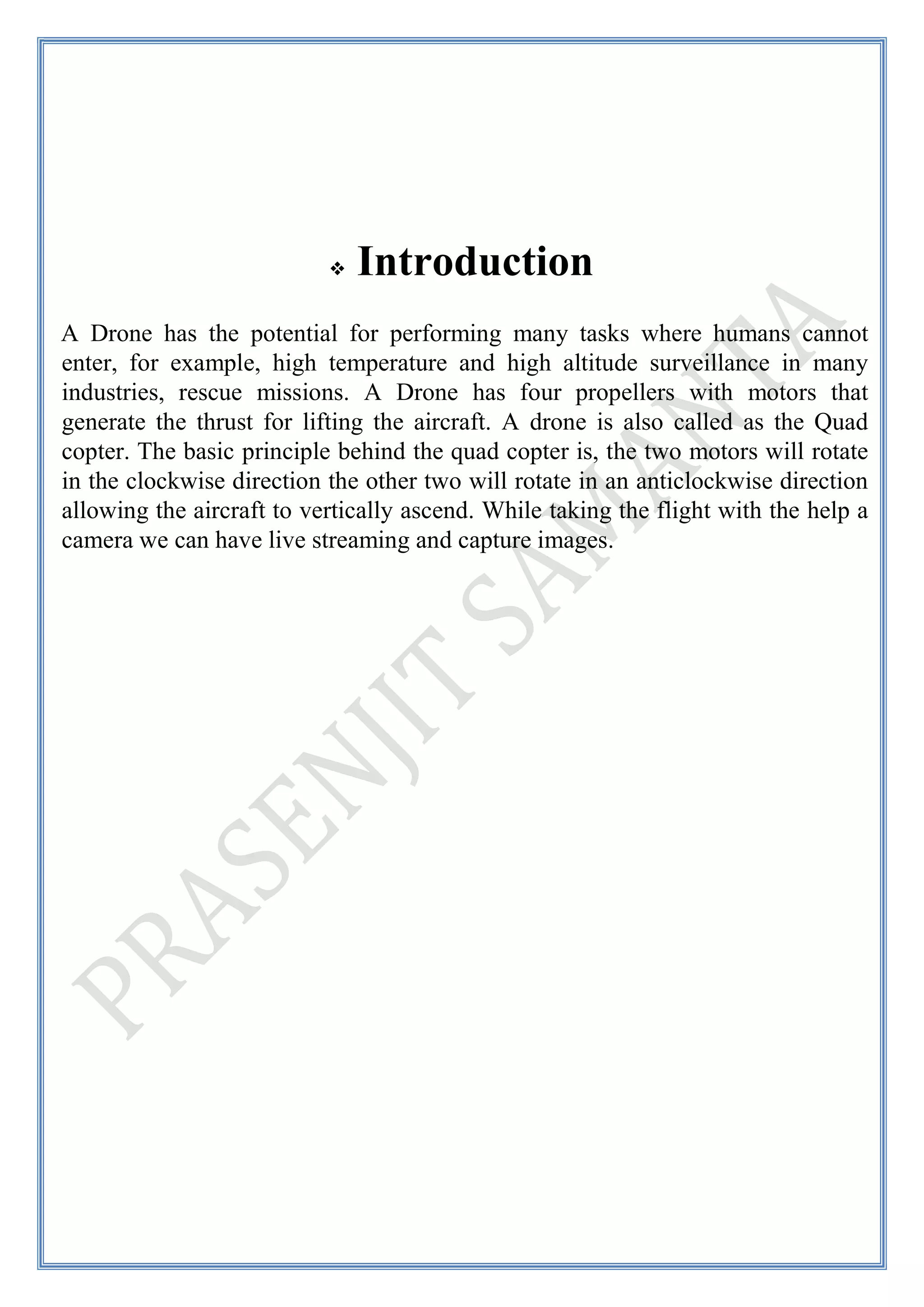 Drone project report | PDF