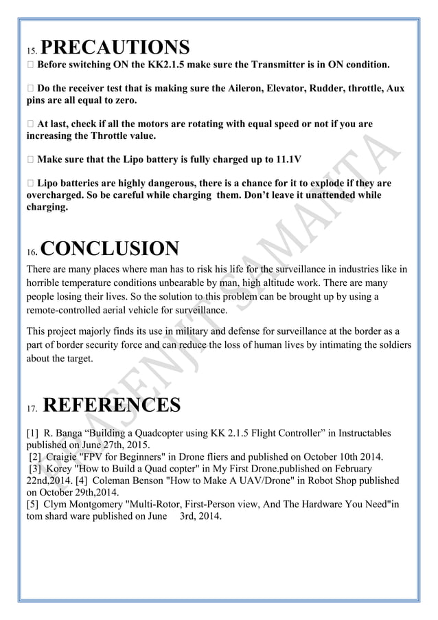 Drone project report | PDF