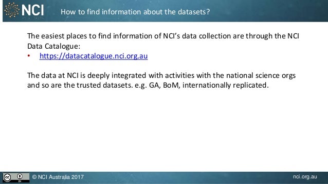 How to use NCI's national repository of big spatial data collections