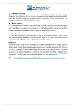 Drones and National Security: How they are a threat? | PDF