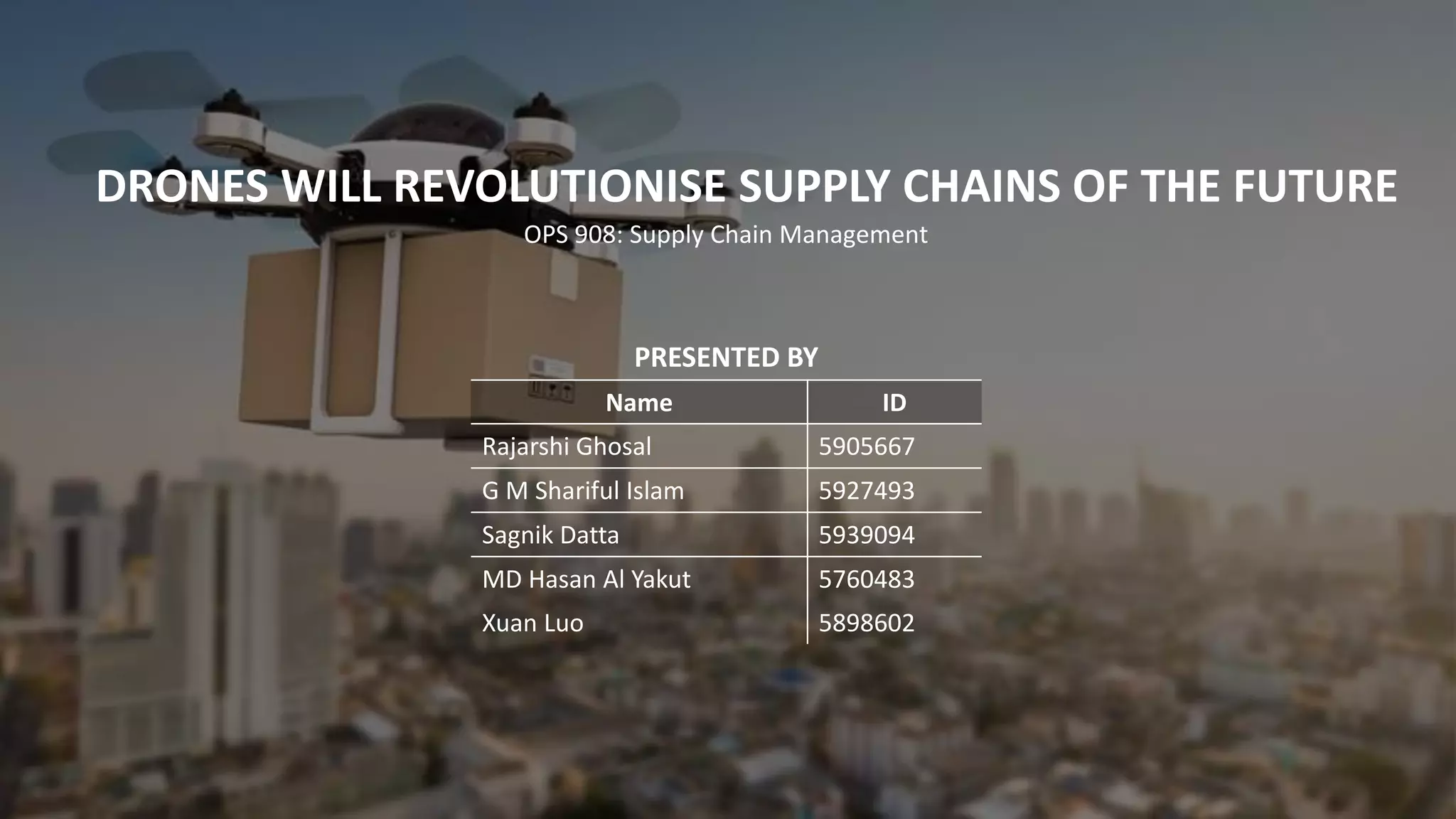 Drones will revolutionise supply chains of the future | PPTX