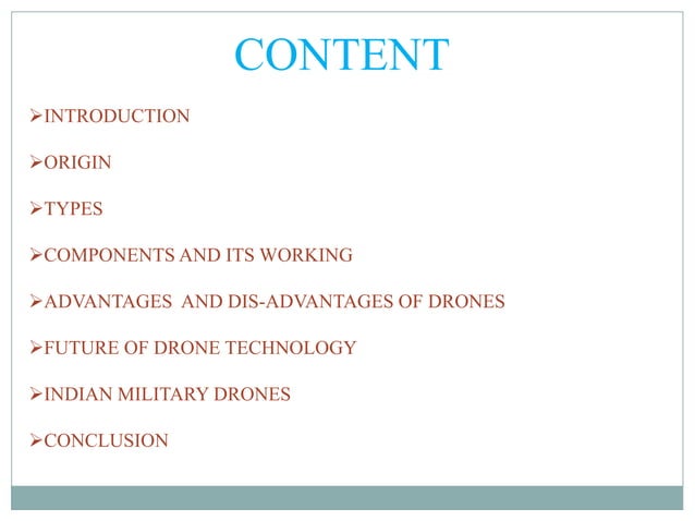 DRONE TECHNOLOGY PPT, which refers various types of drone | PPTX