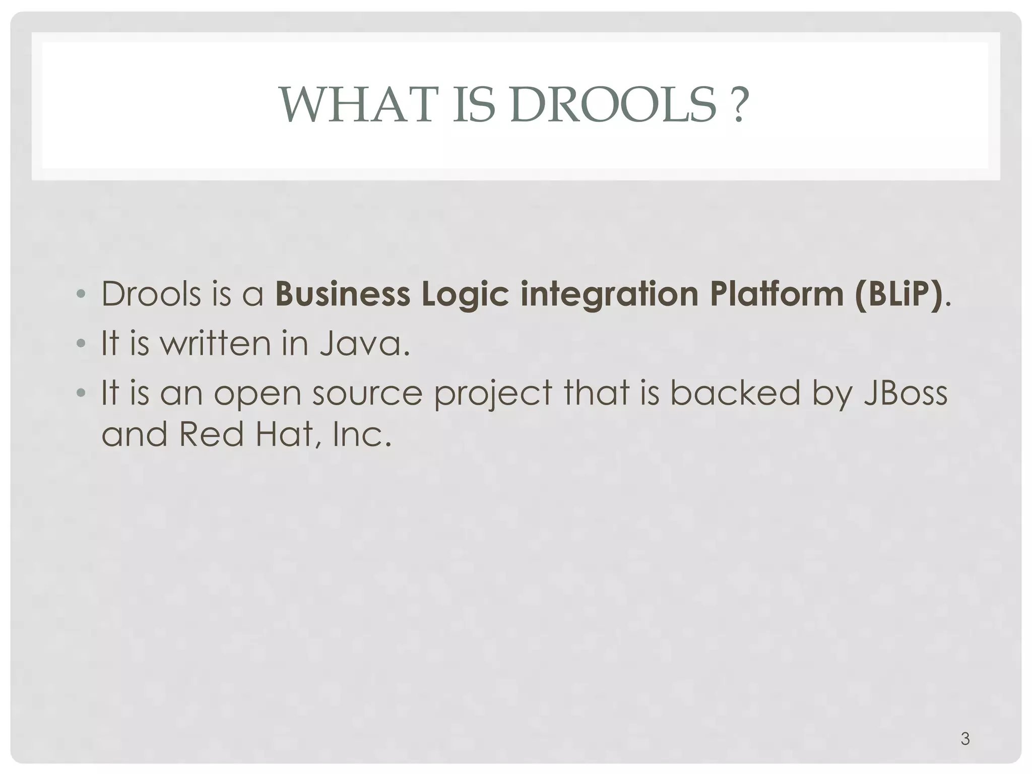 Drools Introduction | PPTX