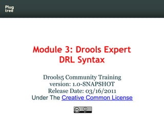 Drools5 Community Training Module 3 Drools Expert DRL Syntax | PPT