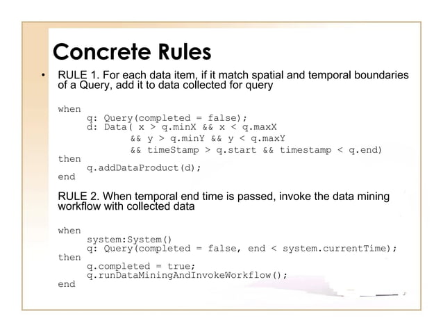 Droolsand Rule Based Systems 2008 Srping | PPT