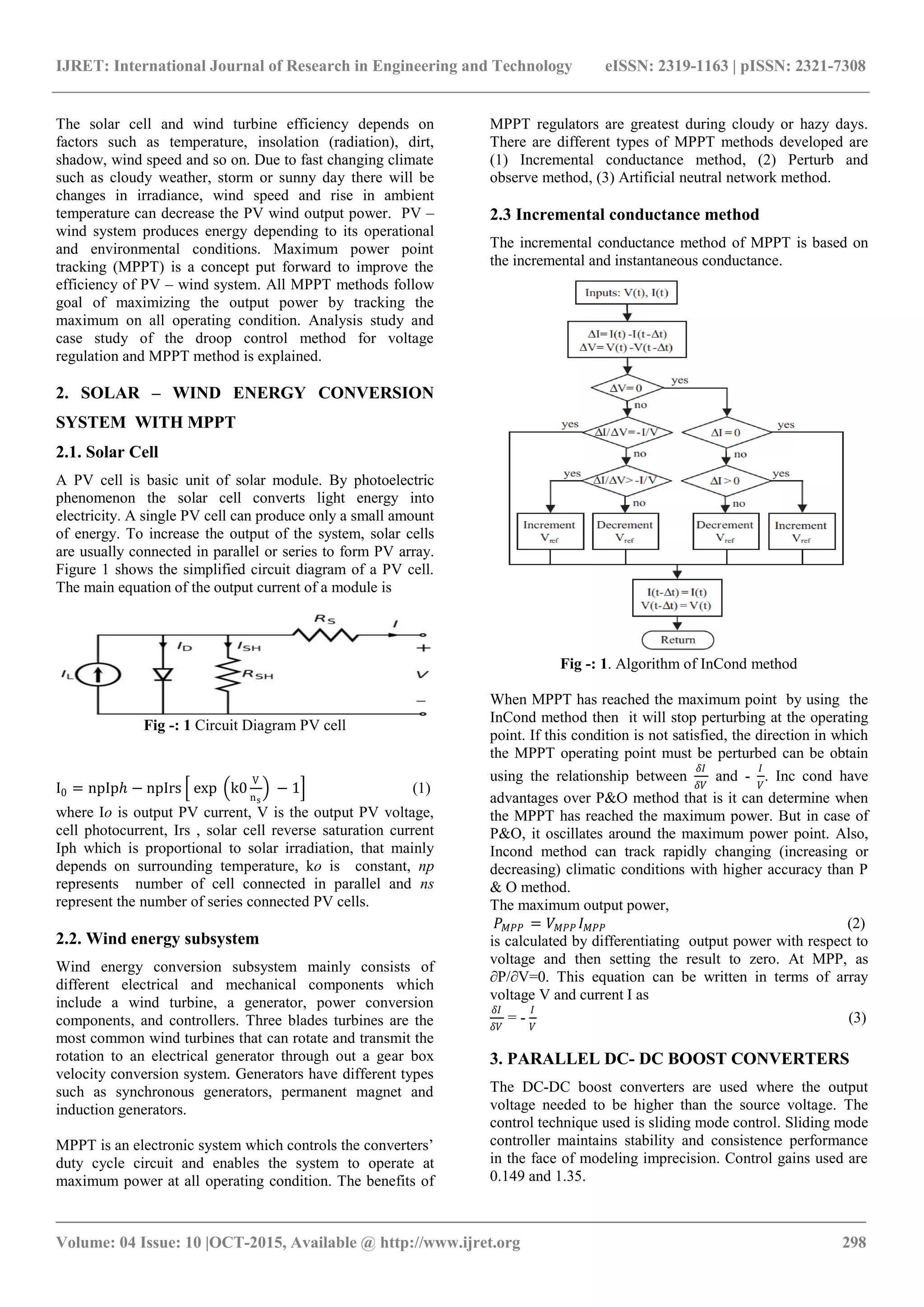Droop Control Method For Parallel Dc Converters Used In Standalone Pv