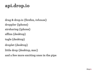Drop.io at Amazon AWS NYC event | PDF