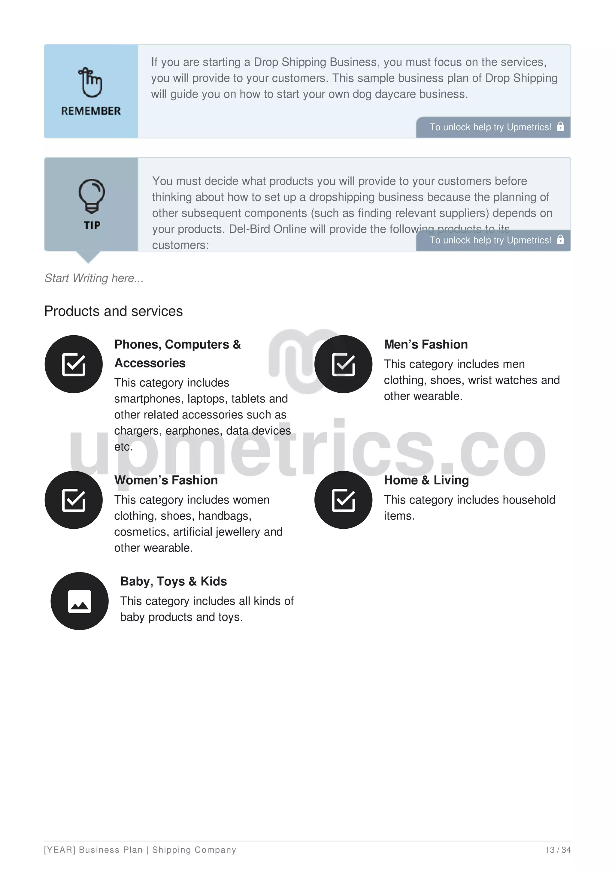 Drop Shipping Business Plan Example | PDF