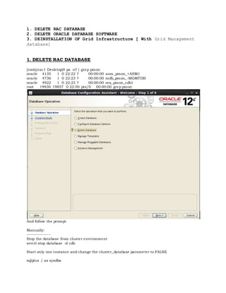 TESTING - Drop 12c RAC Database, Database Software and GI | PDF