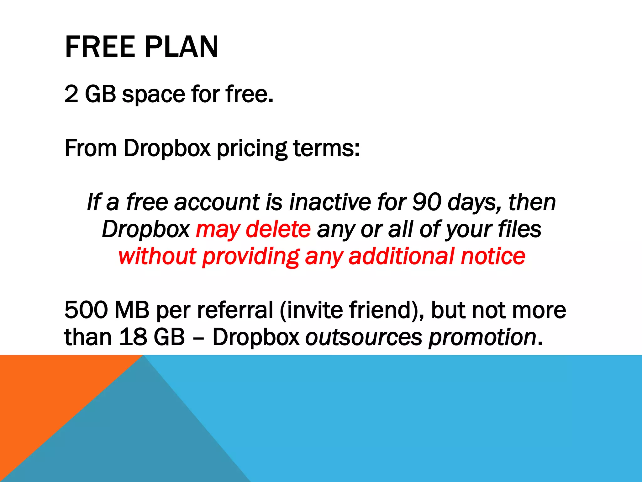Dropbox pricing strategy | PPT